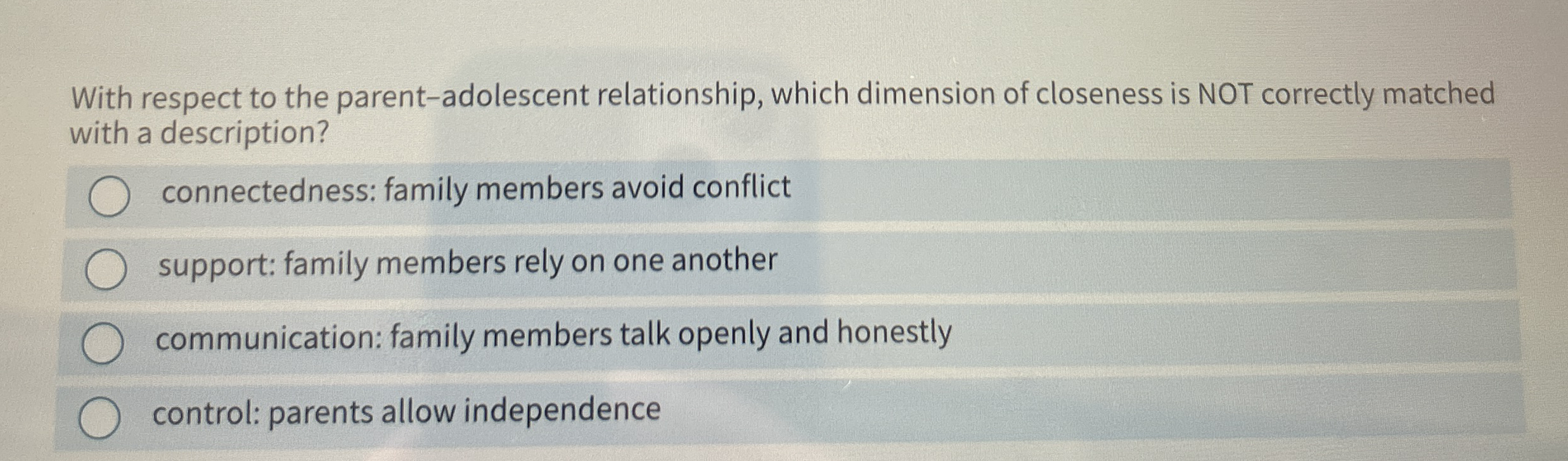 Solved With respect to the parent-adolescent relationship, | Chegg.com