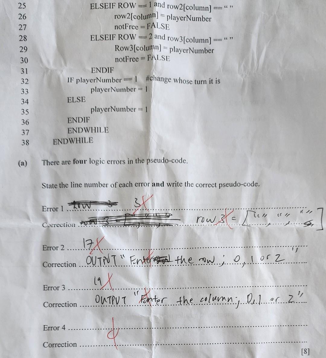 Solved 252627282930313233343536 ELSEIF ROW =1 and row2 | Chegg.com