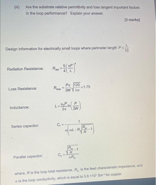 오 Q1 This question is about electrically small loop | Chegg.com