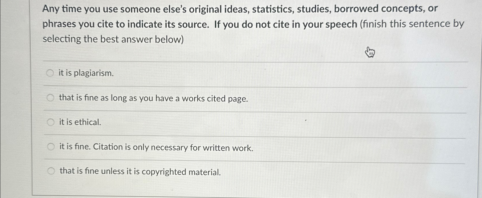 Solved Any time you use someone else's original ideas, | Chegg.com