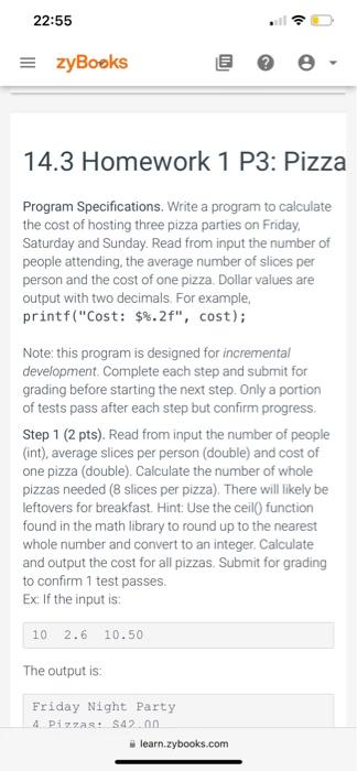 Program Specifications. Write a program to calculate | Chegg.com