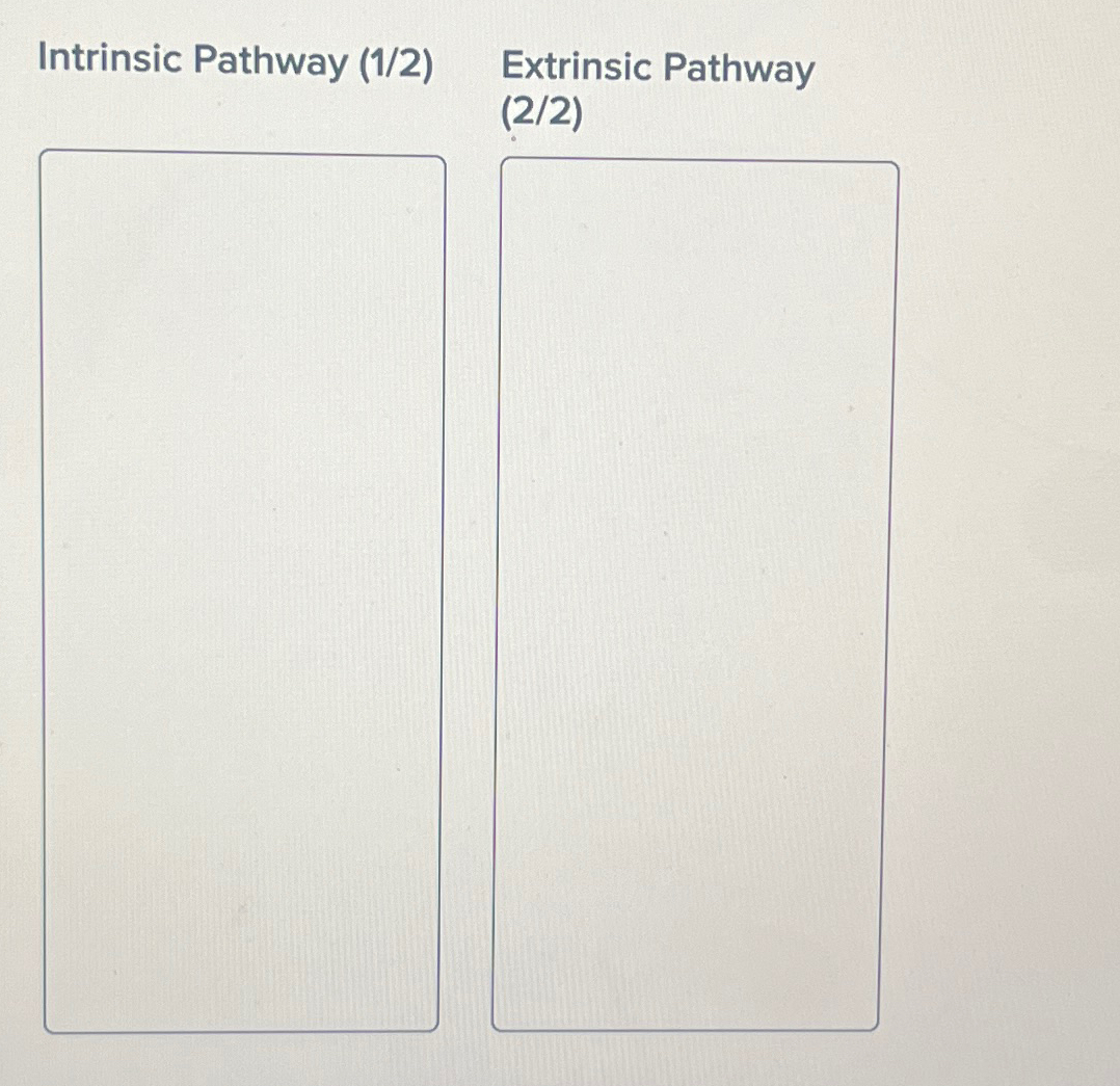 Solved Intrinsic Pathway (1/2)Extrinsic Pathway(2/2) | Chegg.com