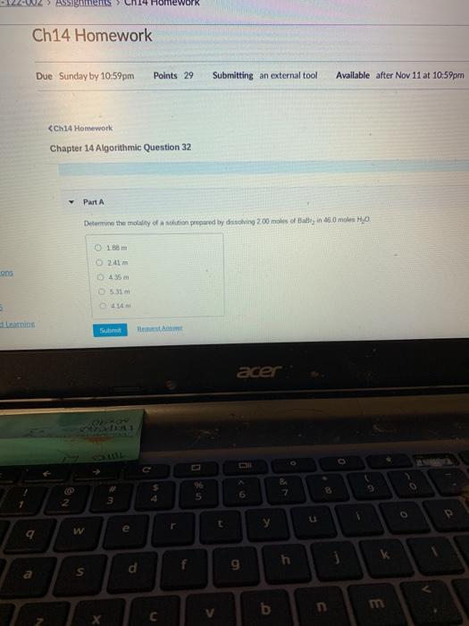 Solved Assignments mework Ch14 Homework Due Sunday by | Chegg.com
