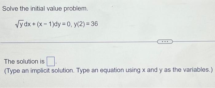Solved Solve the initial value problem. | Chegg.com