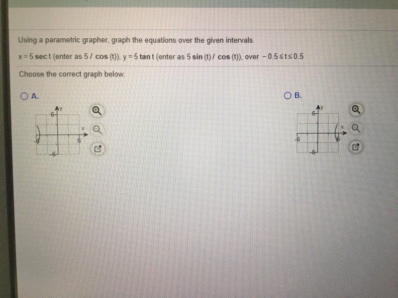Solved Using a parametric grapher, graph the equations over | Chegg.com