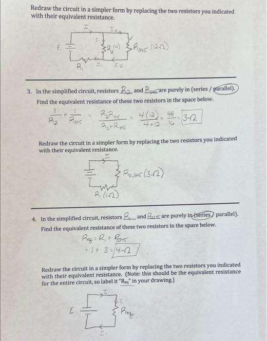 Solved When finding the equivalent resistance of various | Chegg.com