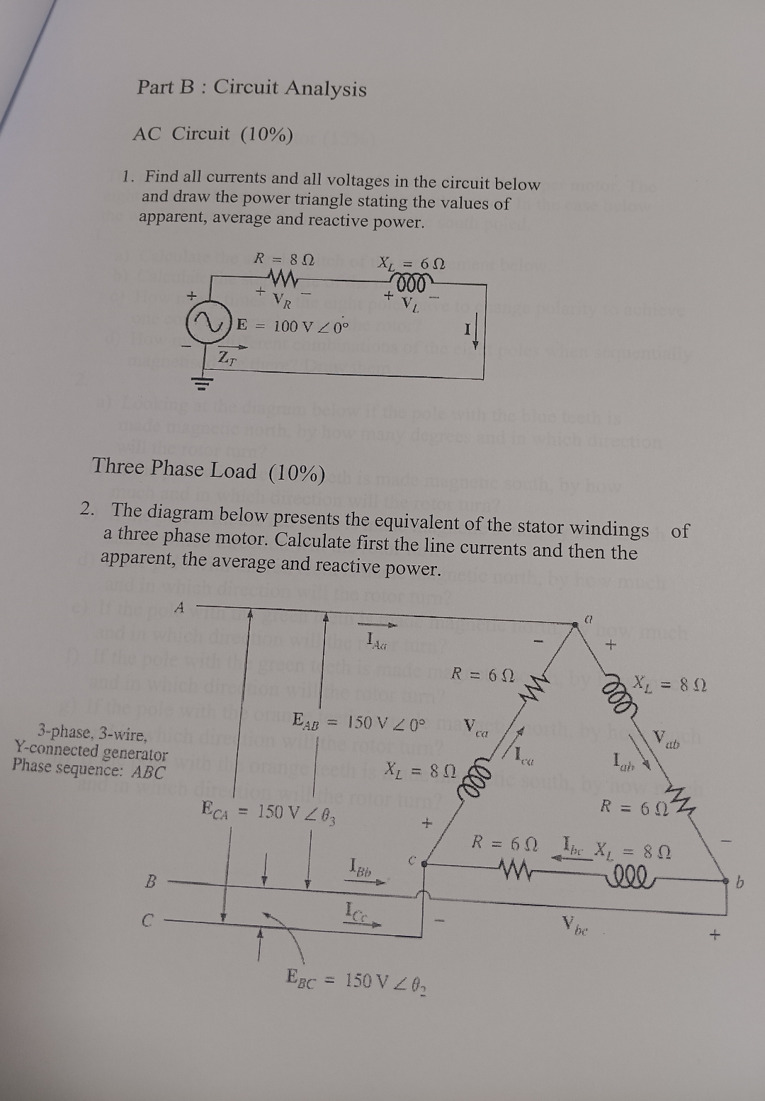 Solved Part B : Circuit AnalysisAC Circuit ( 10% )Find all | Chegg.com Solved Part B : Circuit AnalysisAC Circuit ( 10% )Find all | Chegg.com