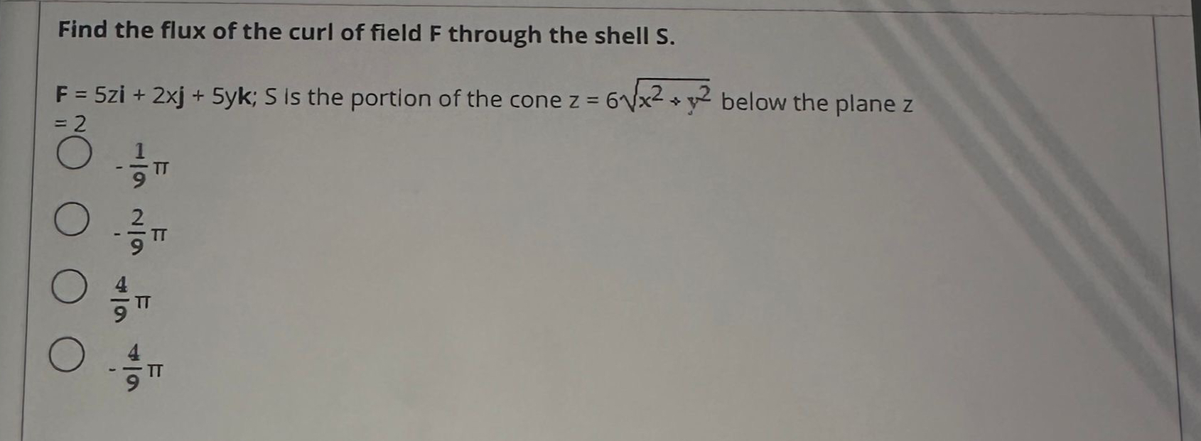 Solved Find the flux of the curl of field F through the | Chegg.com