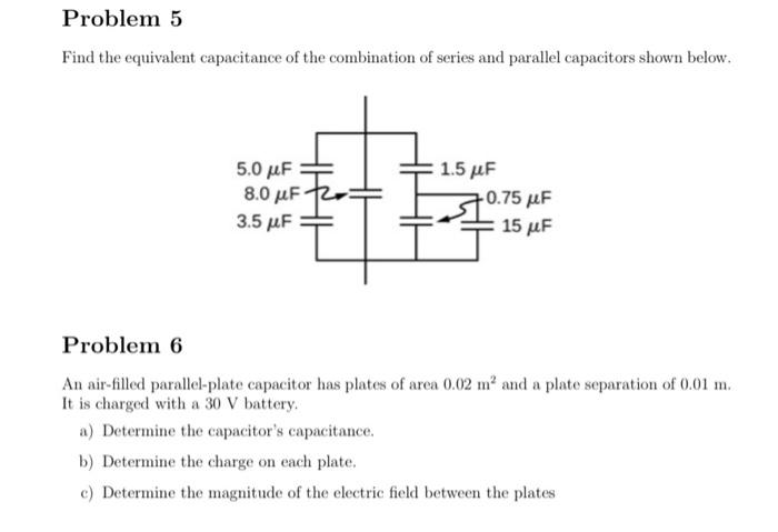 Solved Problem 5 Find the equivalent capacitance of the | Chegg.com