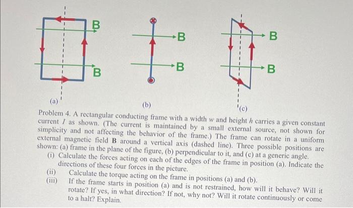 Solved Problem 4. A rectangular conducting frame with a | Chegg.com