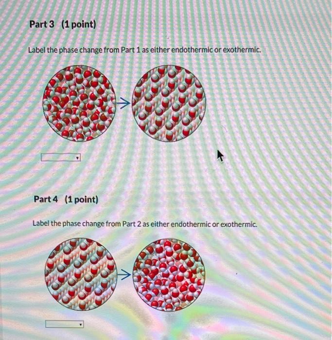 Solved Part 1 (1 point) What phase change is represented in | Chegg.com