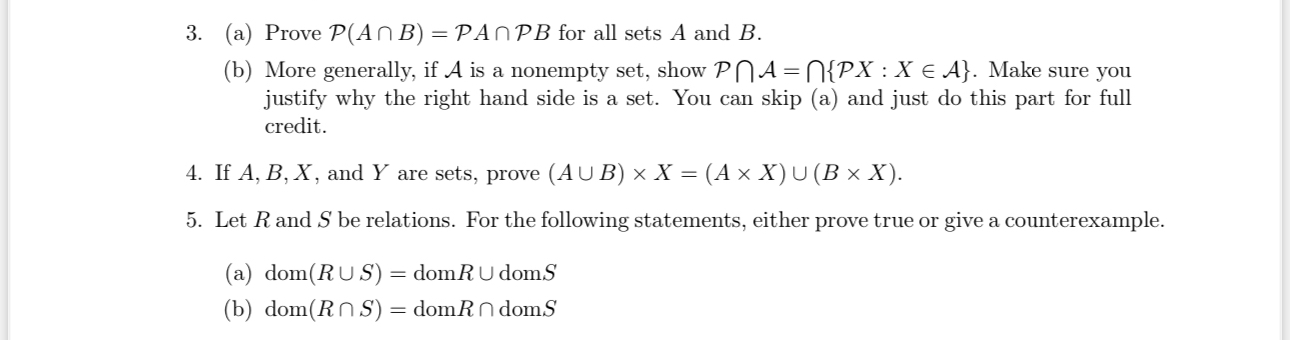 (a) ﻿Prove P(A∩B)=PA∩PB ﻿for all sets A and B.(b) | Chegg.com