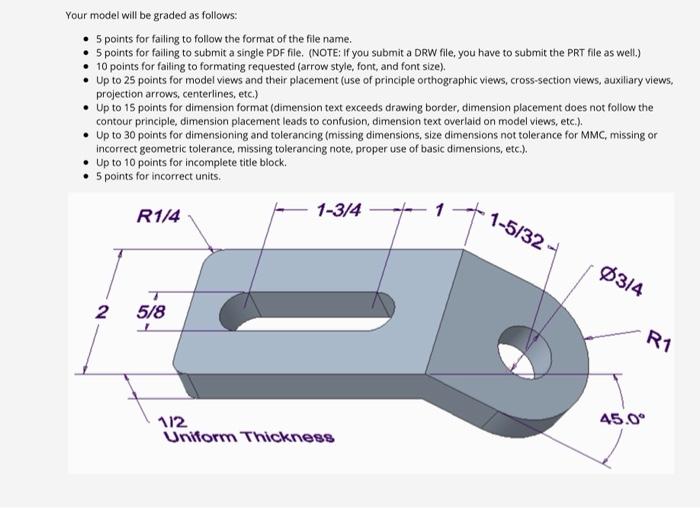 Solved This is using GD&TUsing ONLY CREO 7.0, I need a | Chegg.com