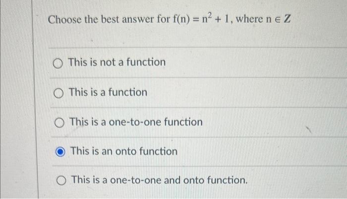 Solved Determine whether the function f:Z×Z→Z is onto if | Chegg.com