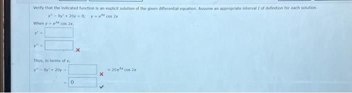 Solved Verify that the indicated function is an explicit | Chegg.com