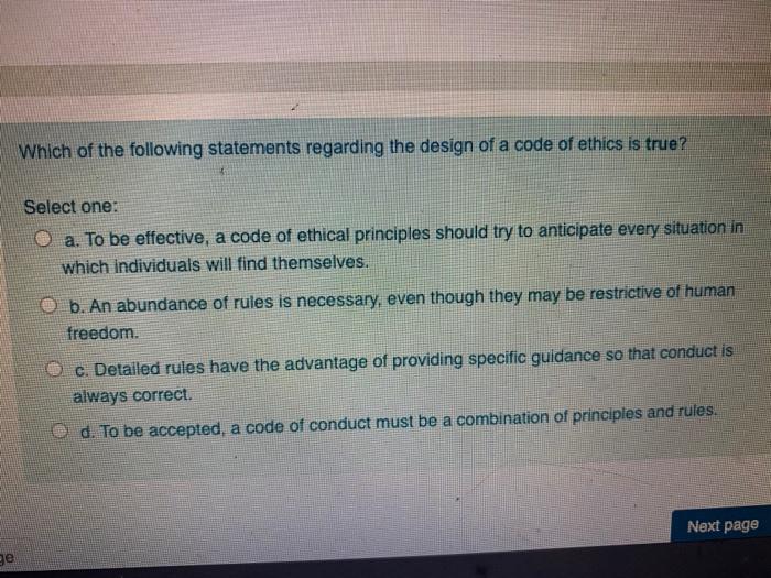 Solved Which of the following statements regarding the | Chegg.com