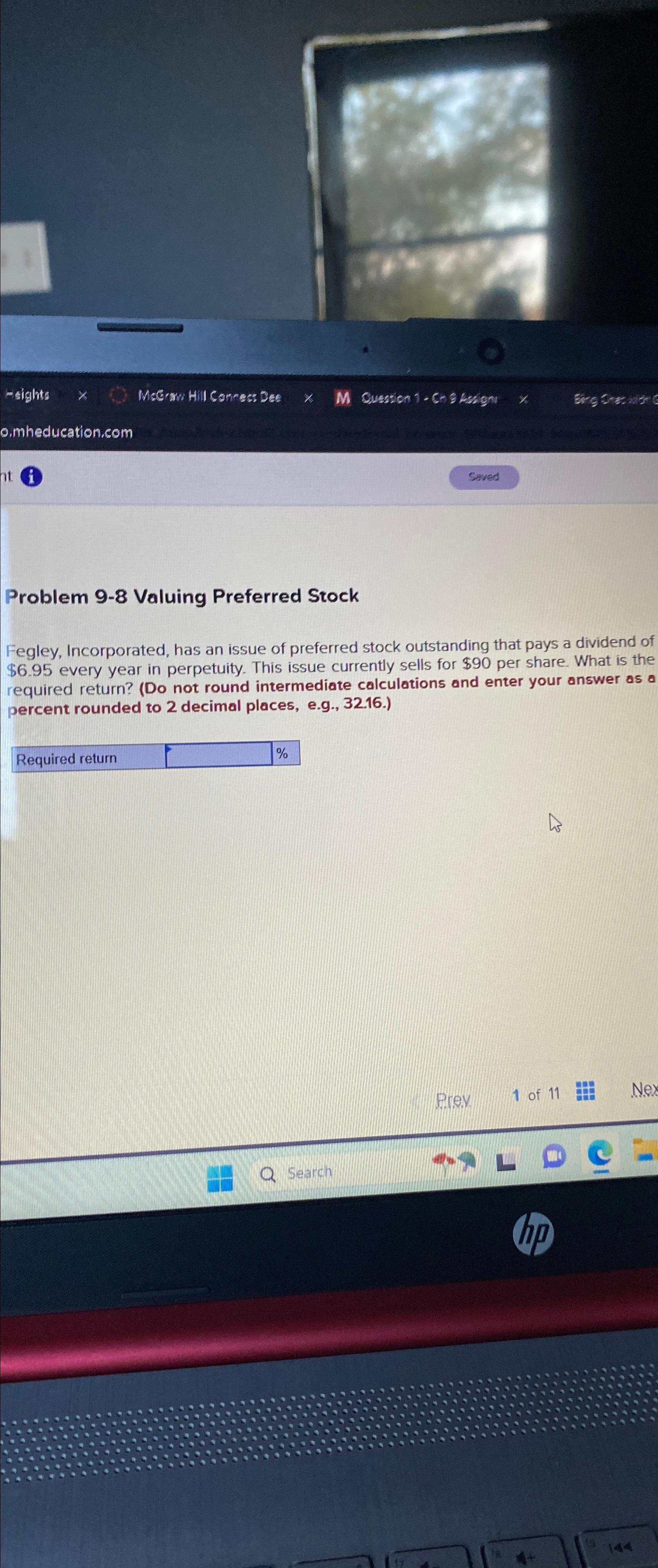 Solved Problem 9-8 ﻿Valuing Preferred StockFegley, | Chegg.com