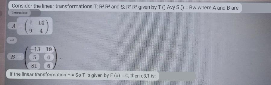 Solved Consider the linear transformations T: R2 R2 and S: | Chegg.com