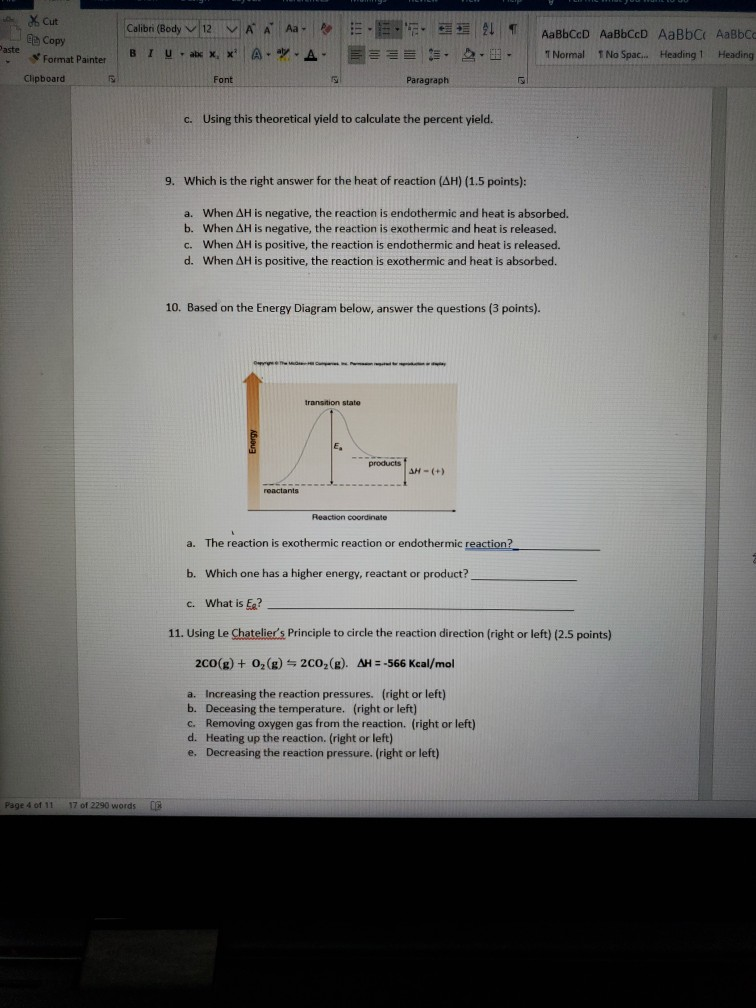 Solved A faut @ Copy Calibri (Body V 12 VAA A BIU.abe x, A. | Chegg.com
