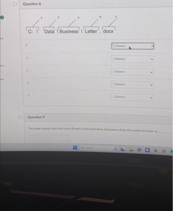 Solved The pover saving state that saves all work to the | Chegg.com