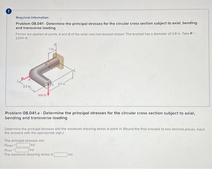 Solved Required information Problem 08.041 - Determine the | Chegg.com