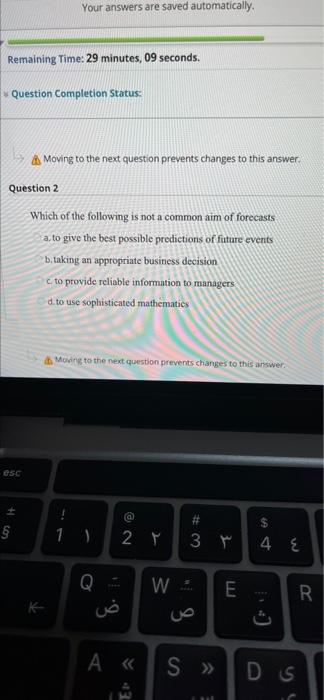Solved Your answers are saved automatically. Remaining Time: | Chegg.com