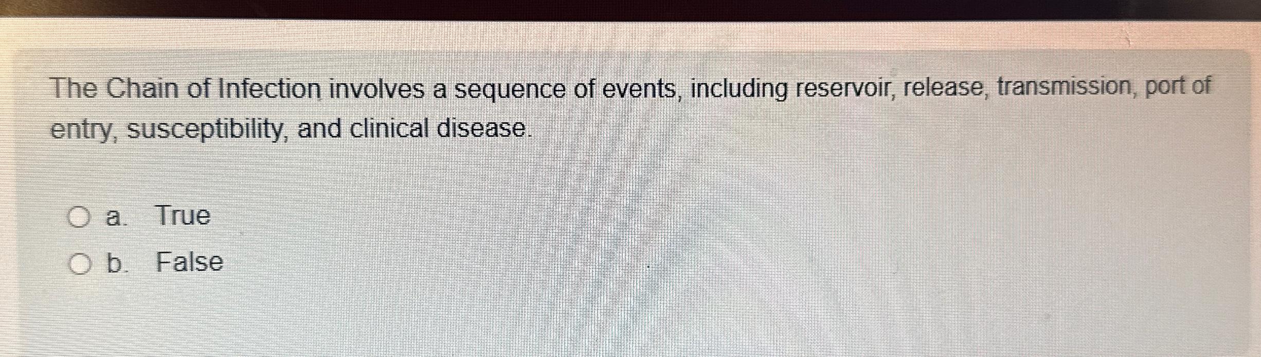 Solved The Chain of Infection involves a sequence of events, | Chegg.com