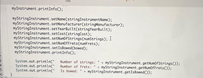 Solved Given main0 and the Instrument class, define a | Chegg.com