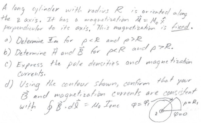 Solved A long cylinder with radius R is oriented along the z | Chegg.com