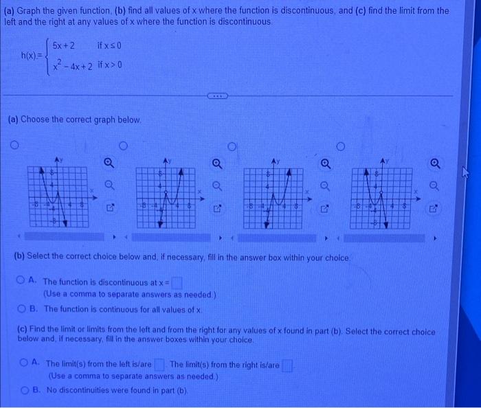 Solved A Graph The Given Function B Find All Values Of