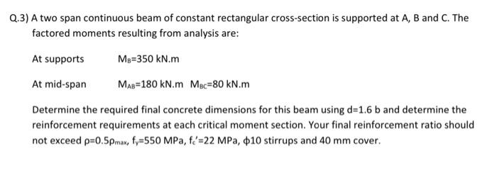 Solved reinforced concrete RC1 / Solve this question as | Chegg.com