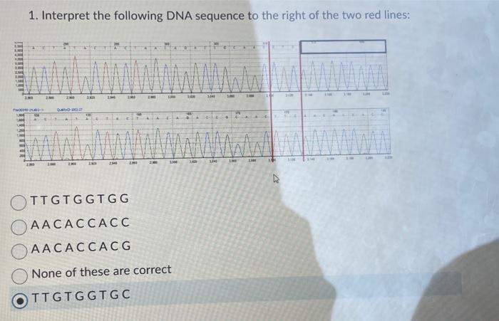 1. Interpret the following DNA sequence to the right | Chegg.com