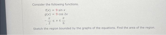 Solved Consider the following functions. | Chegg.com