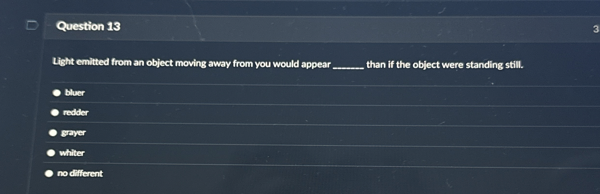 Solved light emitted from an object moving away from you | Chegg.com