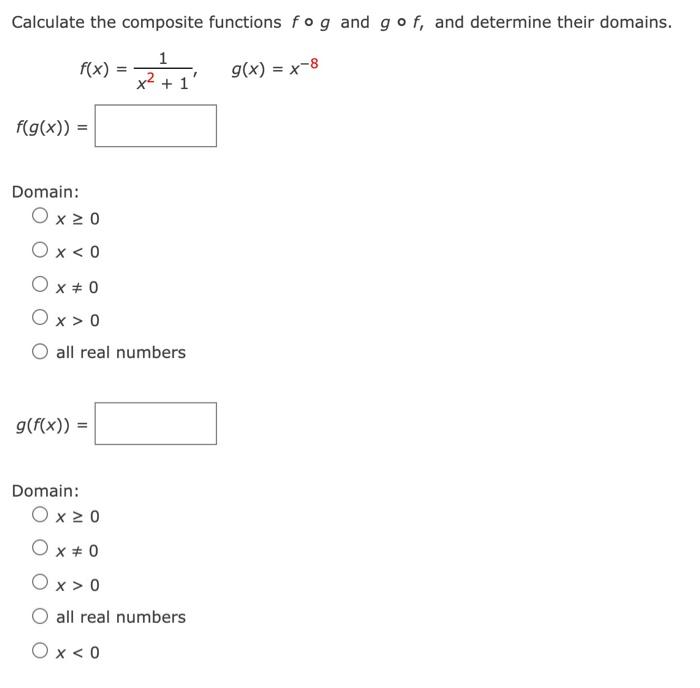 Solved Calculate the composite functions fog and gof, and | Chegg.com