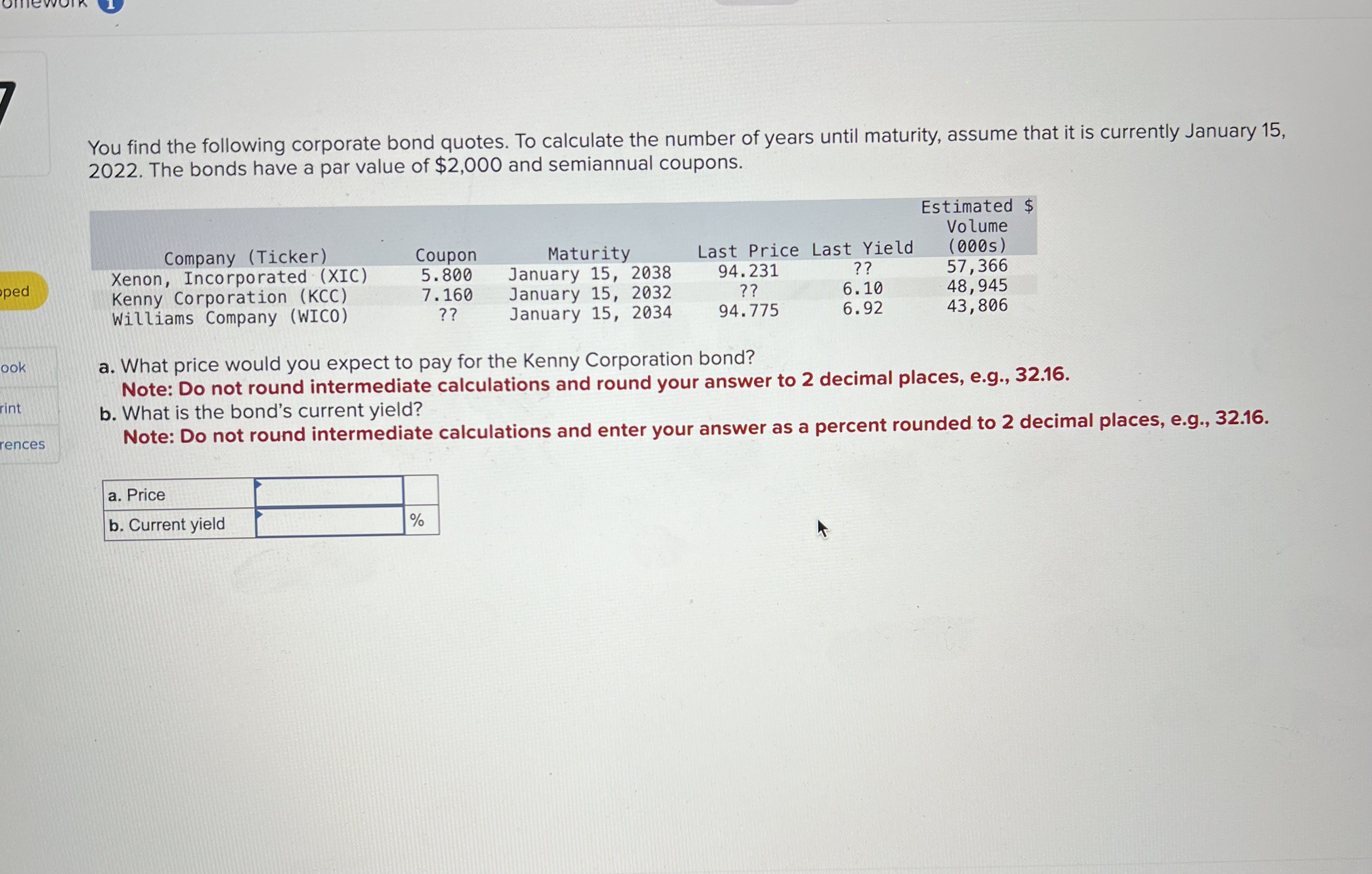 Solved You find the following corporate bond quotes. To | Chegg.com