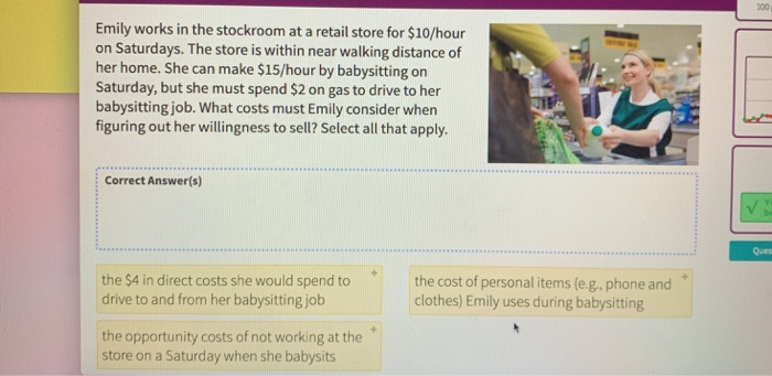 Solved 100 Emily works in the stockroom at a retail store | Chegg.com