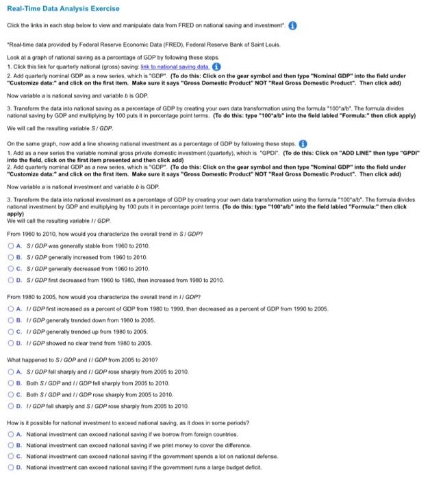 Real-Time Data Analysis Exercise Click the links in | Chegg.com