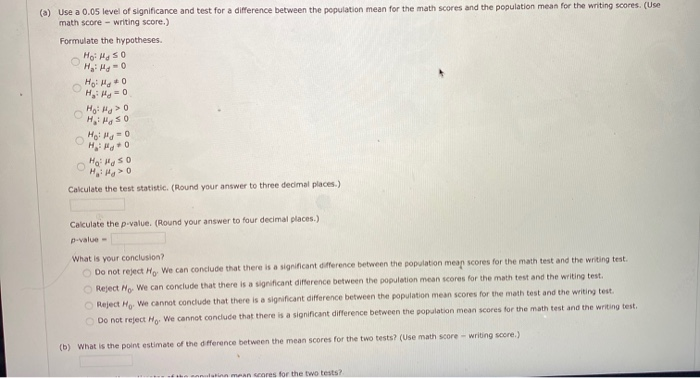 Solved A standardized exam consists of three parts: math, | Chegg.com