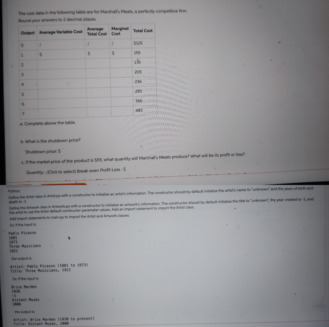 Computer science The cost data in the following table | Chegg.com