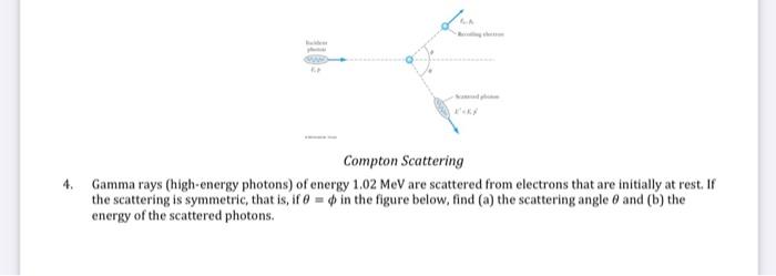 Solved Compton Scattering 4. Gamma rays (high-energy | Chegg.com