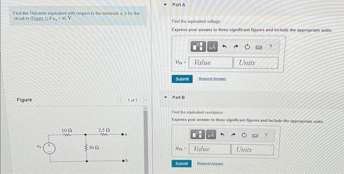 Solved Find tive Thevenin equivalent whth respect to the | Chegg.com