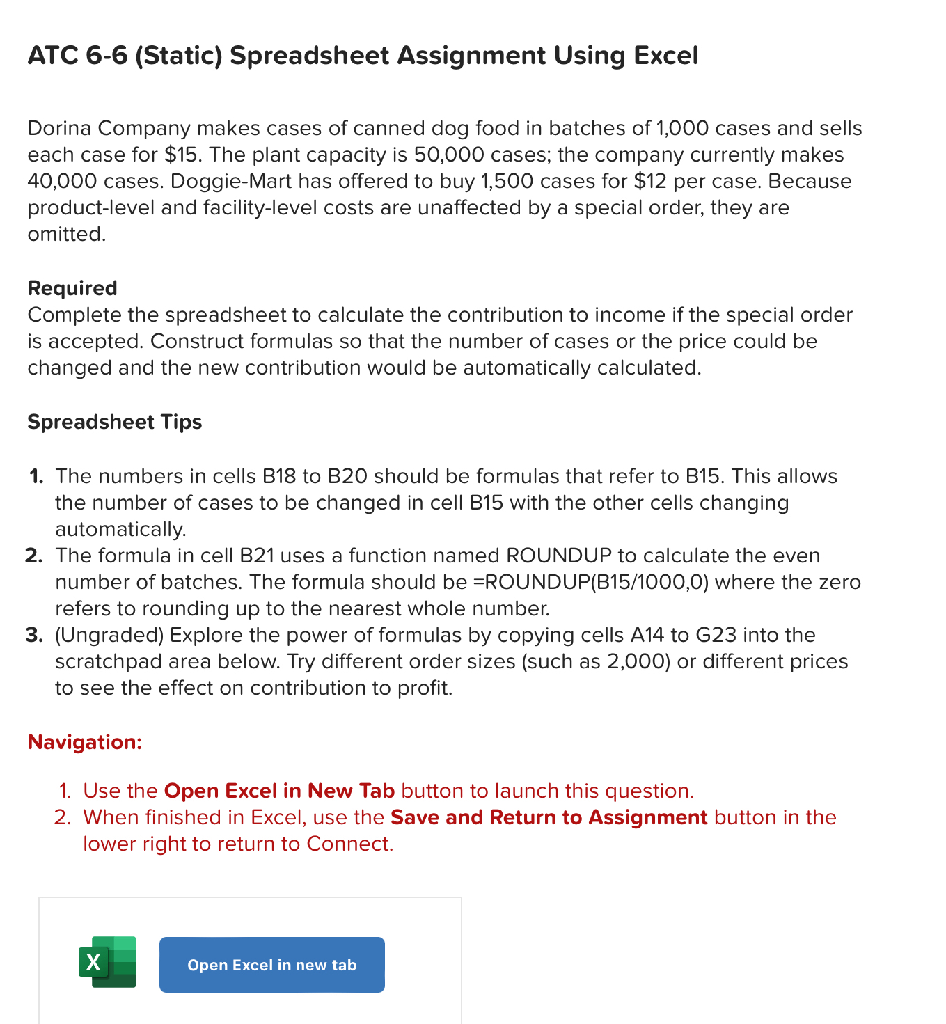 Solved ATC 6-6 (Static) ﻿Spreadsheet Assignment Using | Chegg.com
