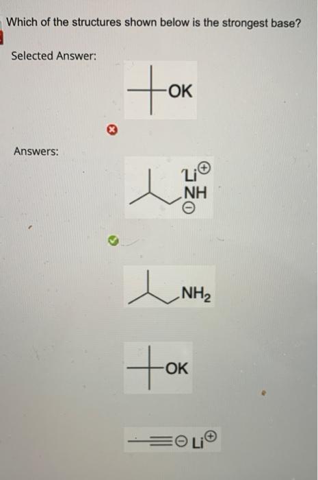 Solved which of the structures shown below is the strongest | Chegg.com
