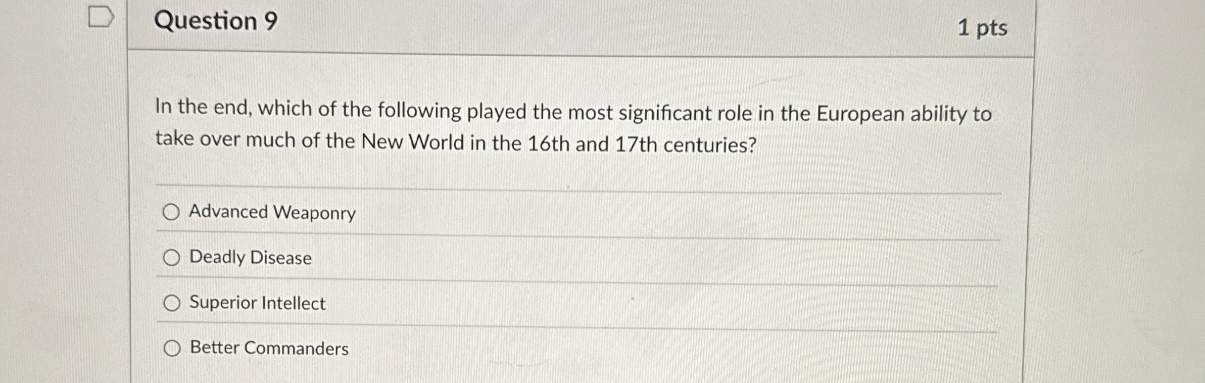 Solved Question 91 ﻿ptsIn the end, which of the following | Chegg.com