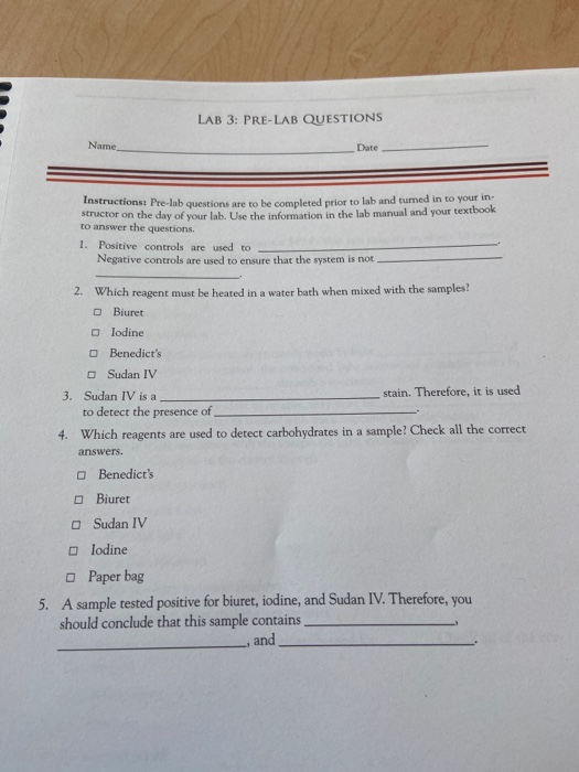 Solved LAB 3: PRE-LAB QUESTIONS Name Date | Chegg.com