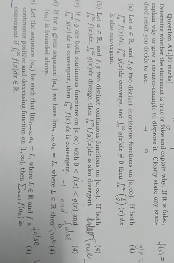 Solved Question A1.[20 ﻿marks]Determine whether the | Chegg.com