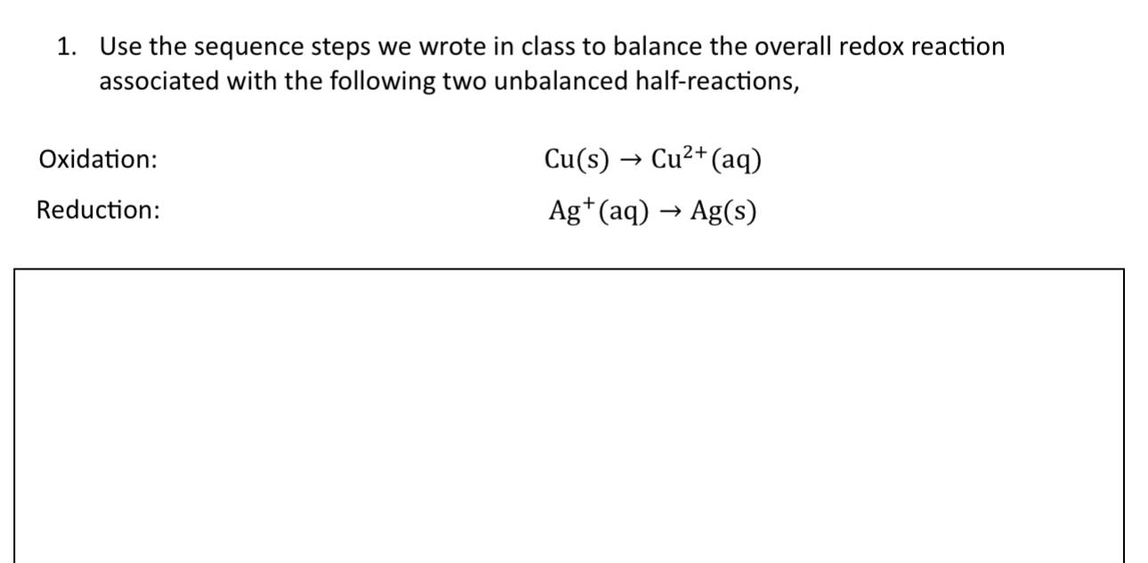 Solved Use the sequence steps we wrote in class to balance | Chegg.com Solved Use the sequence steps we wrote in class to balance | Chegg.com