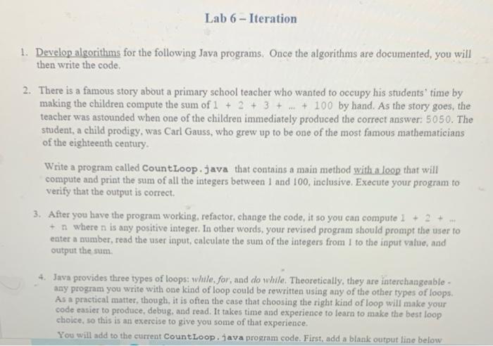 Solved This Lab Will Focus On Writing Loops Y Lab 06 