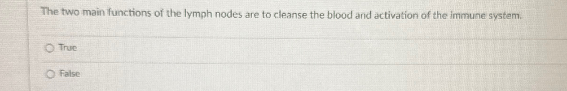 Solved The two main functions of the lymph nodes are to | Chegg.com